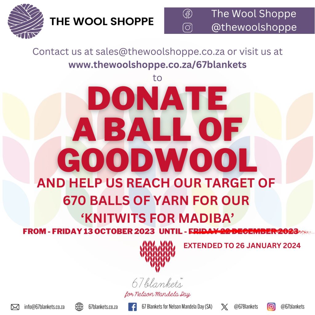 67 Blankets for Mandela Day - Donate 1 Ball of Yarn (13 October - 27 ...